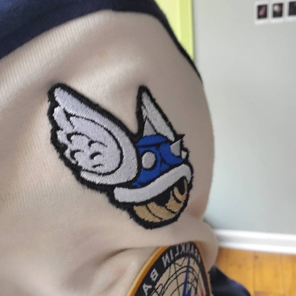 Blue Shell - Mario Kart - Iron on Patch - Shiny Metallic Embroidered ...