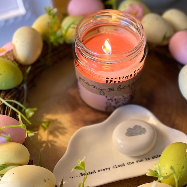 Hand Poured Candle 'peony & Bergamot' Handcrafted Welsh Candles by ...