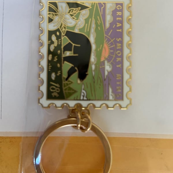 Great Smoky Mountains National Park Stamp Enamel Keychain , National ...