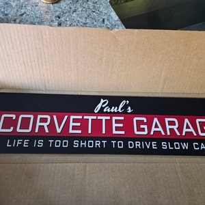 Custom Corvette Sign, Corvette Gift, Gift for Corvette Garage, Corvette ...