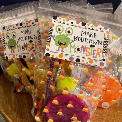 Printable Make Your Own Monster Bag Topper for Monster Halloween Favor ...