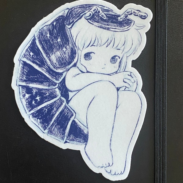 Bug in a Ball Sticker | Creepy Cute Isopod Girl Art on Waterproof Vinyl ...