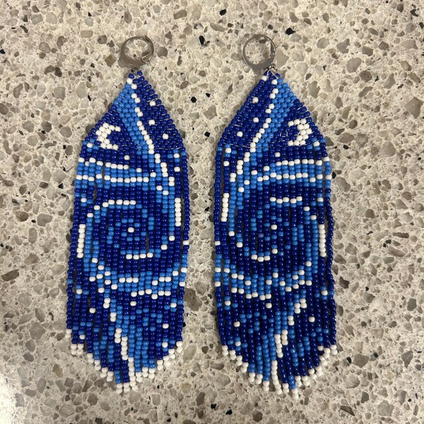 Aurora Borealis North Pole Seed Bead Fringe Earring Pattern, Northern ...