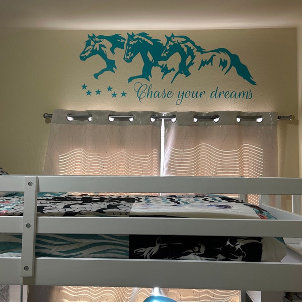 Chase Your Dreams Decal W Horses and Stars Decal Wall Vinyl Sticker ...