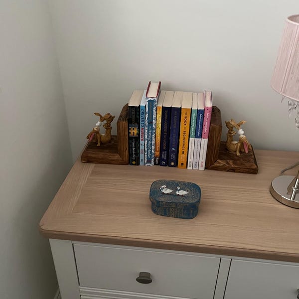 WOODEN Triangle BOOKREST | Book ORGANISER | Rustic Bedside Table Phone ...