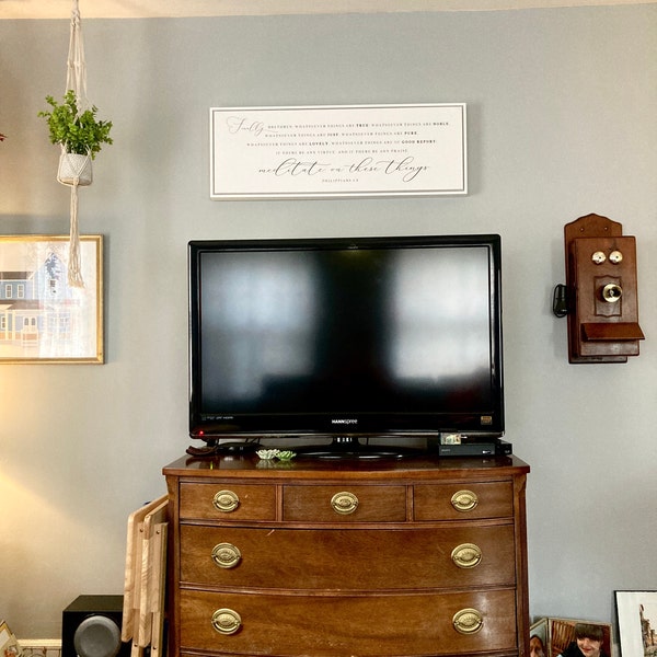 Think on These Things | Scripture Sign | Christian Wall Decor | Bible ...