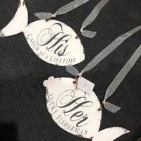 Mr and Mrs WEDDING CHAIR SIGNS Her Lucky Fisherman His Lucky Catch ...