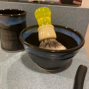 Wet Shave Scuttle, Compact for Travel, Stoneware, Traditional, Handmade ...