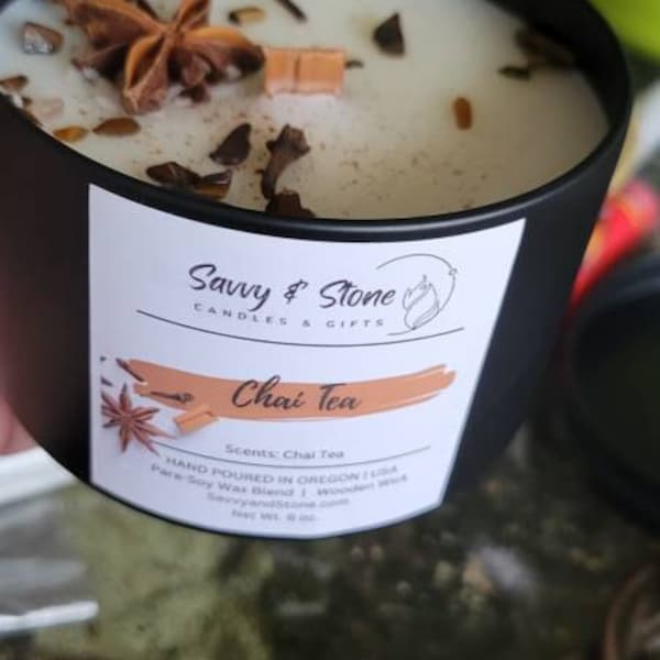 Chai Candle | Wooden Wick | Soy Wax Blend | Gift Boxed | 6oz - Etsy
