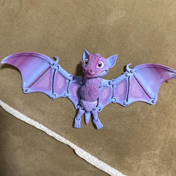 3D Printed Bat Toy | Fruit Bat With Flexible Wings | Hand-painted ...