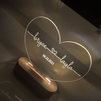 Long Distance Custom Light Personalized Valentines Gift Light up Sign ...