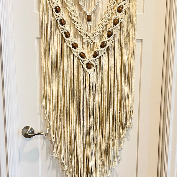 DIY LAYERED MACRAME Wall Hanging Pattern, Macrame Photo Tutorial, Learn ...