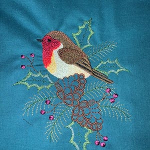 Christmas Robin - Machine Embroidery Designs Instant Download 4x4 5x5 ...