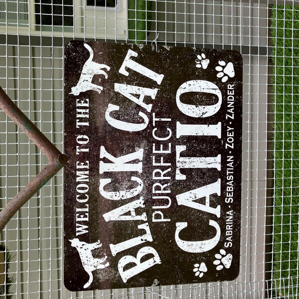 Personalized Catio Sign With Last Name and Cat's Name Backyard ...
