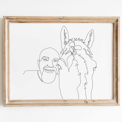 Custom One Line Drawing, Simple Line Art, Commission Portrait, Download ...