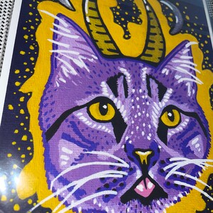 Cosmic UFO Cats Alien A4/A5 Matte Art Print Space Painting Cat Lover ...