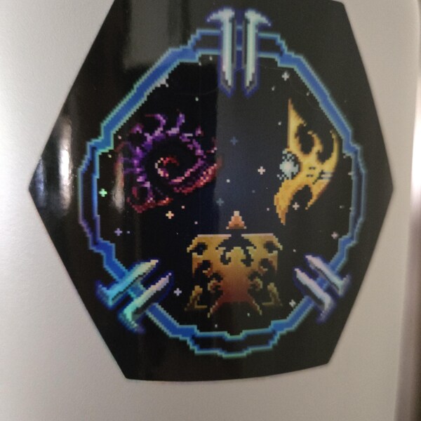 Kaiju Lizard King Sticker | Pixel Art Holographic , Vaporwave , Kaiju ...