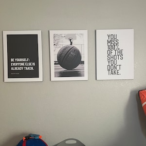 Soccer Basketball Printable Posters With Inspirational Quote Sports Set ...