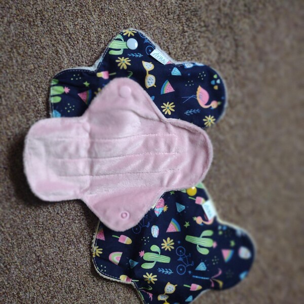 BLUE FLORA - Handmade All Purpose Wet Dry Bag, Cloth Pad Wrapper ...