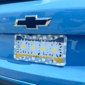 Floral Line Art License Plate Frame Minimalist Floral License Plate ...