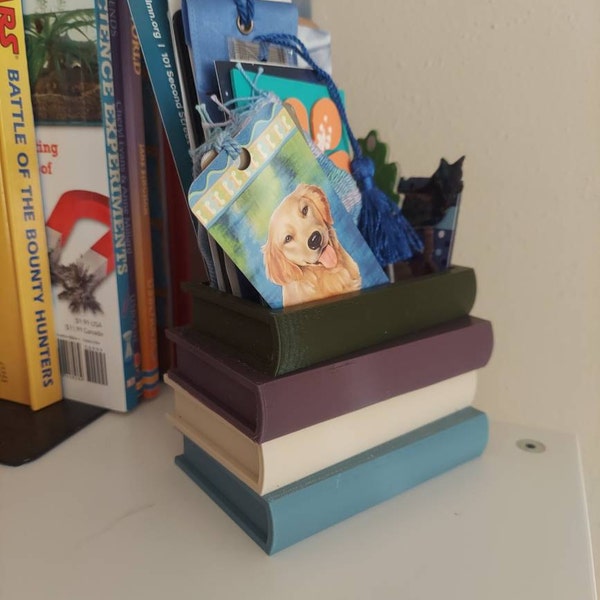 Multicolor Stack of Books Succulent Plant Pot | Succulent Gift | 3D ...