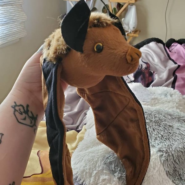 Bat Plush, Fruit Bat, Flying Fox Cute Toys Bat Stuffed Animal Halloween ...