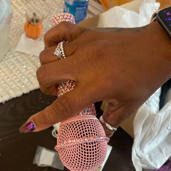 Rhinestone Bling Wired Microphone - Blue - Etsy