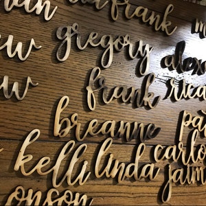 SET OF 10 Laser Cut Wooden Names i | Etsy