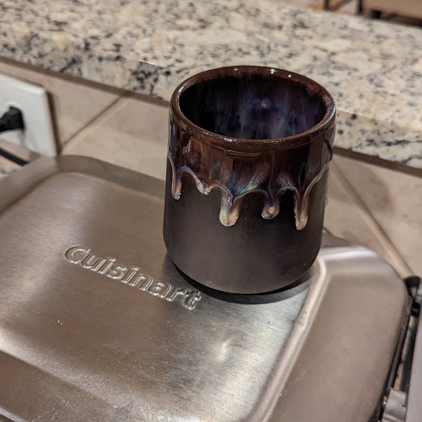 Dripping Style Multicolor Black Clay Pottery, Handmade Stoneware ...