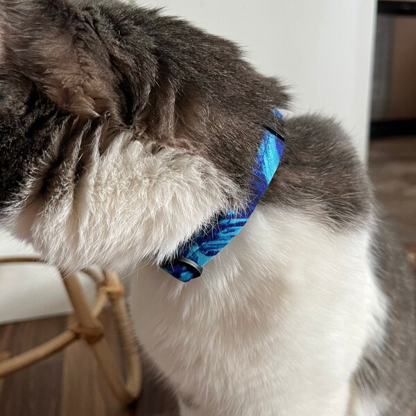 Blue Cat Collar, Breakaway Cat Collar, Blue Paint - Etsy