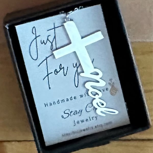 Cross Name Necklace, Baptism Gift, Personalized Cross Necklace With ...