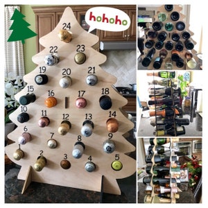Wine Advent Calendar Wooden Tree Holds Mini Bottles of Wine, Bubbly ...
