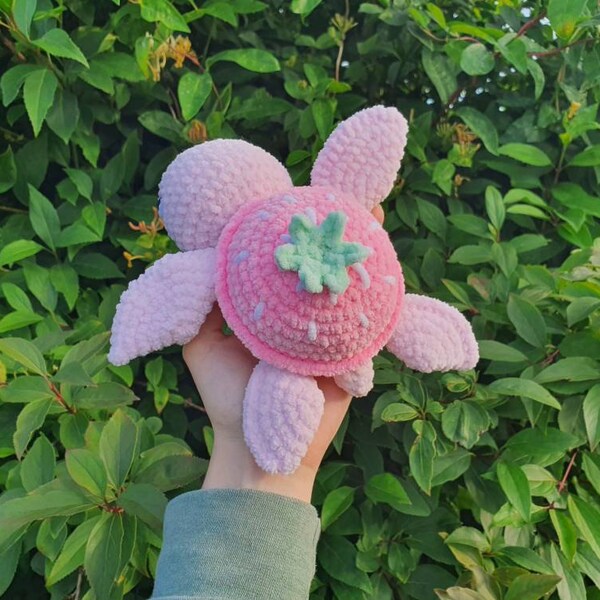 Crochet Strawberry Turtle Pattern PDF Download Beginner Friendly ...
