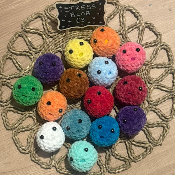 Stress Blobs Pattern Crochet Fidget Toy Pattern Crochet Stress Ball Fidgets No Sew Cute