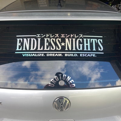 Endless Nights JDM Car Window Decal Sticker Bumper Sticker, Windshield ...