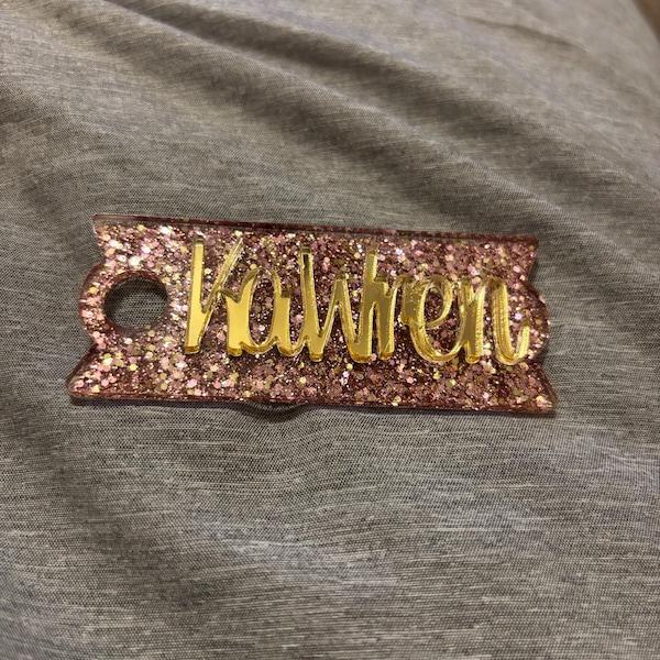 Custom Tumbler Name Tag 30/40 Oz, Glitter Name Topper, Personalized ...