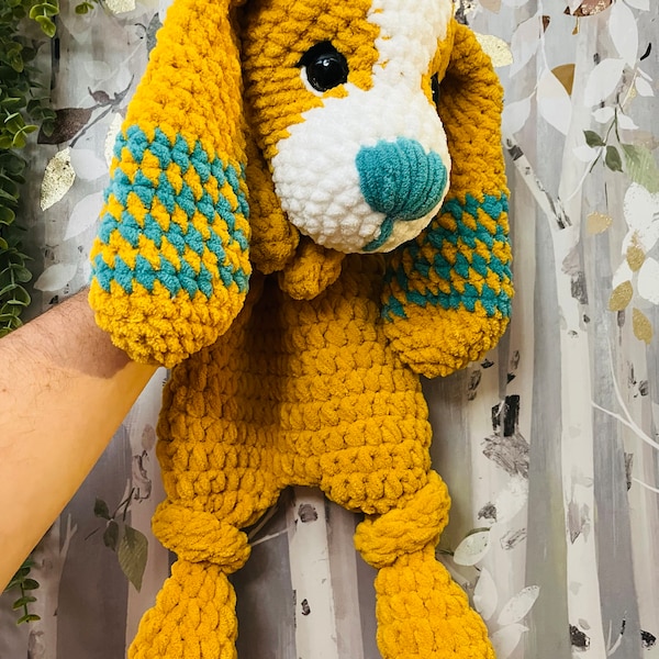Hunley Hound + Teacup Pup Knotted Lovey — Crochet Dog PATTERN - Etsy