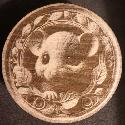 Mouse 3D Illusion PNG Laser File, Mouse PNG, Mouse Round Slate Coaster ...