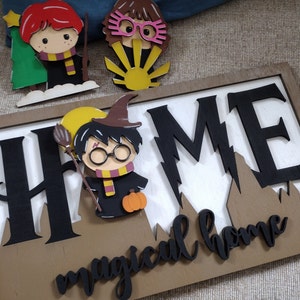 Magical Wizard Interchangeable HOME Sign Holidays / Seasons Wooden Sign ...