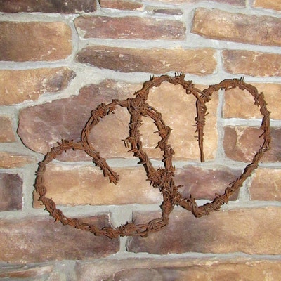 Barbed Wire Swirl Wrought Iron Swirl Barbed Wire Wall Decor - Etsy
