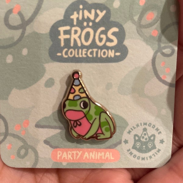 Golden Frog Hard Enamel Pin/ Tiny Frogs Collection- Party Animal ...