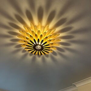Wood Ceiling Light Fixture, Lotus Flower Pendant Light, Ceiling Lamp ...