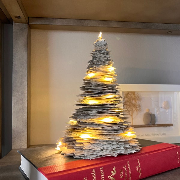 Oh Christmas Tree Book Page Paper Tree - Book Art - Holiday Decor ...