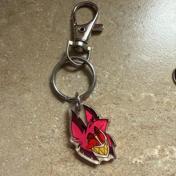 DOUBLE-SIDED Alastor Acrylic Keychain! the Radio Demon Hazbin Hotel ...