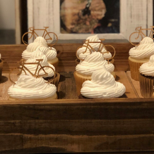 12 Wood Road Bicycle Cupcake Toppers - Etsy