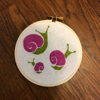 Snails Embroidery KIT by Mlmxoxo. Modern Embroidery. Hand - Etsy