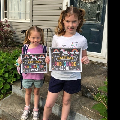 Unicorn Last Day of Kindergarten Sign Girl Last Day of Kindergarten ...