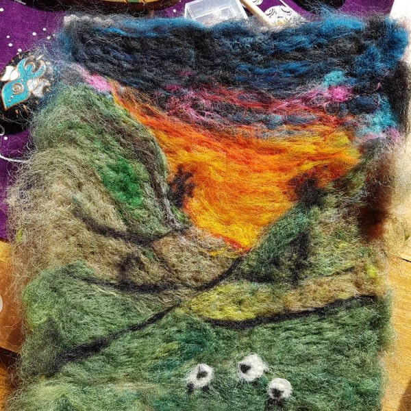 Curly Fleeced Wool Sheep Ornament, Fibre Art Collectable Sheep, Needle Felt Sheep, Easter Lamb ...