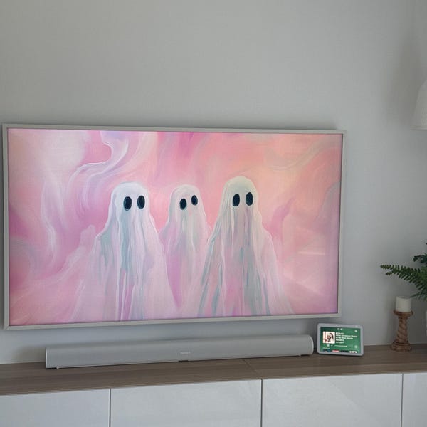 Halloween Frame Tv Art Vintage Ghost Painting Digital Download Fall ...