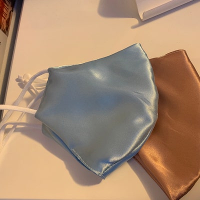 Silky Satin Classy Face Masks Wedding Mask 2layers With Nose Wire and ...